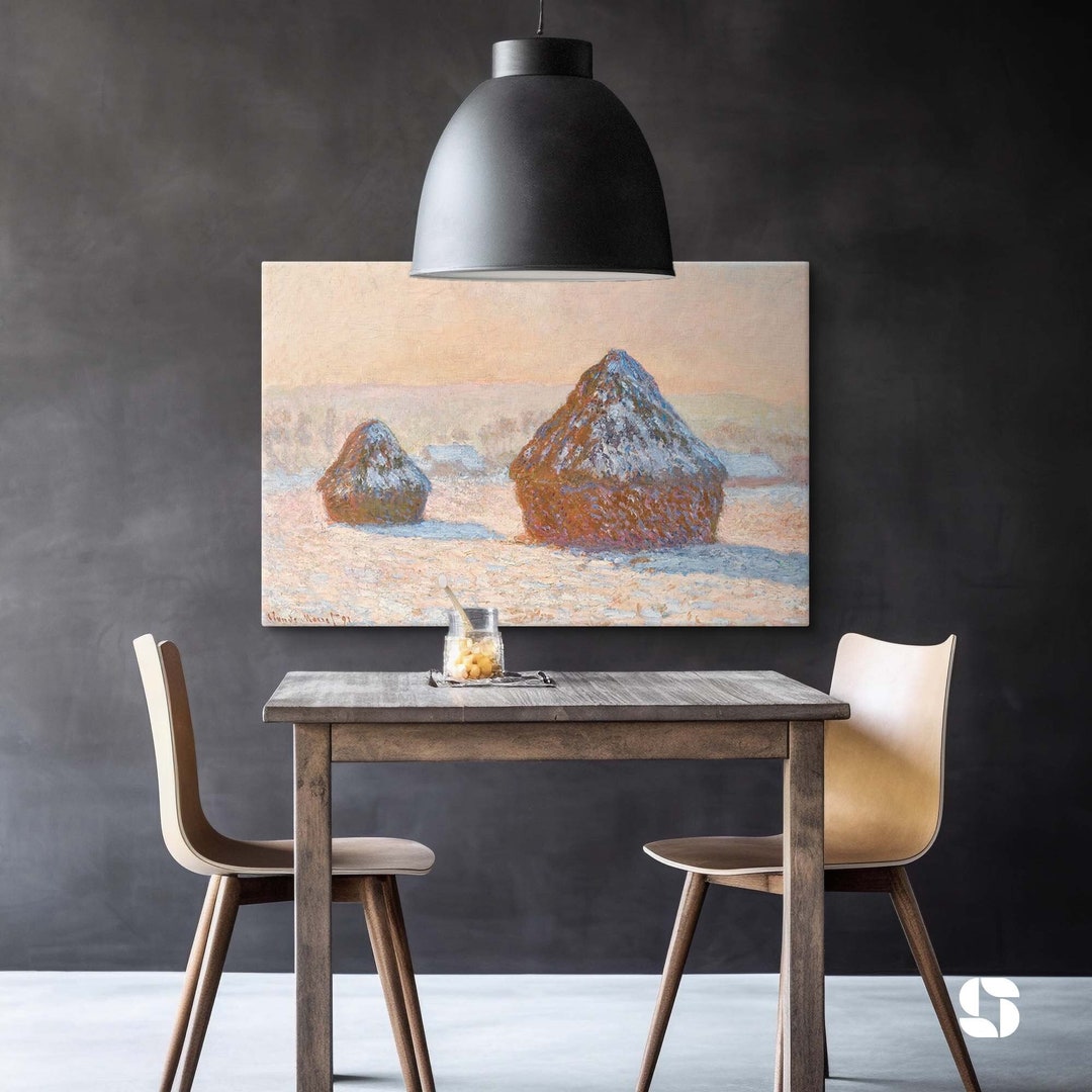 Claude Monet Wheatstacks Snow Effect Morning, Claude Monet Print ...