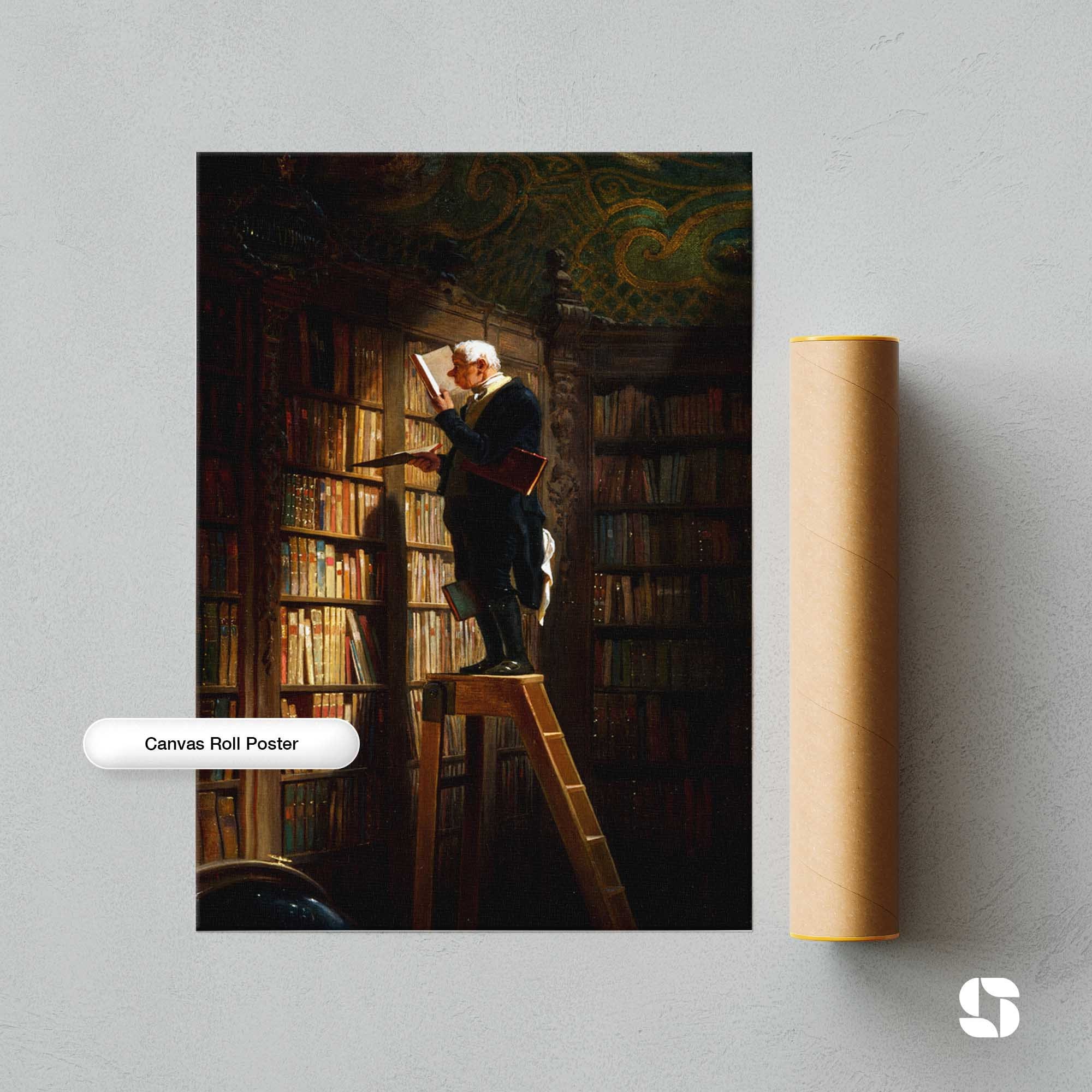 The Bookworm Print, Carl Spitzweg Canvas, Booklovers Art, Exhibition ...