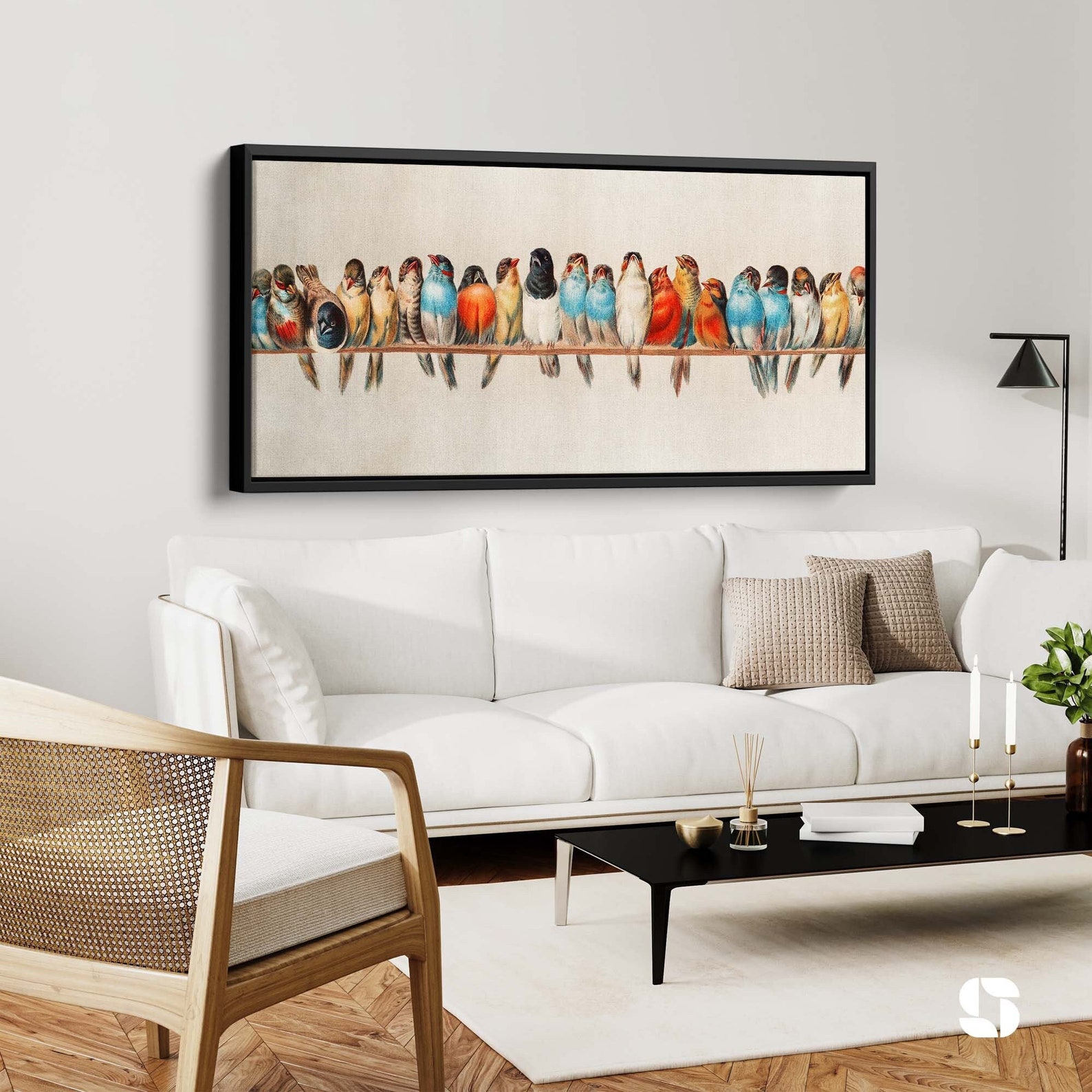 A Perch of Birds Print, Hector Giacomelli Canvas, Japanese Wall Art ...