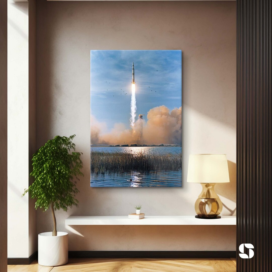 Apollo 8 Launch Canvas, Nasa Poster, Image of Apollo 8 Spacecraft ...