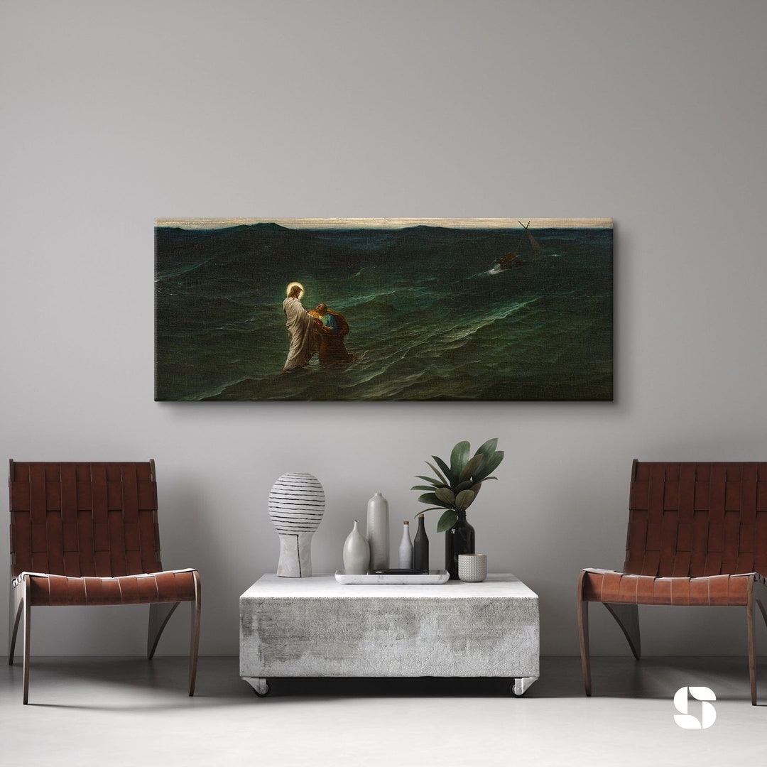 Gustave Brion Jesus and Peter on the Water Canvas, Lord Jesus Walked ...