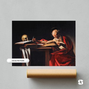 Saint Jerome Writing Canvas, Caravaggio Print, Saint Jerome Poster ...