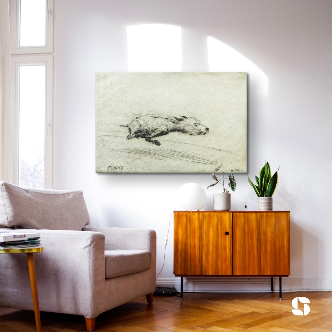 Dog With Zoomies Art Print, Vintage Dog Illustration Reproduction ...