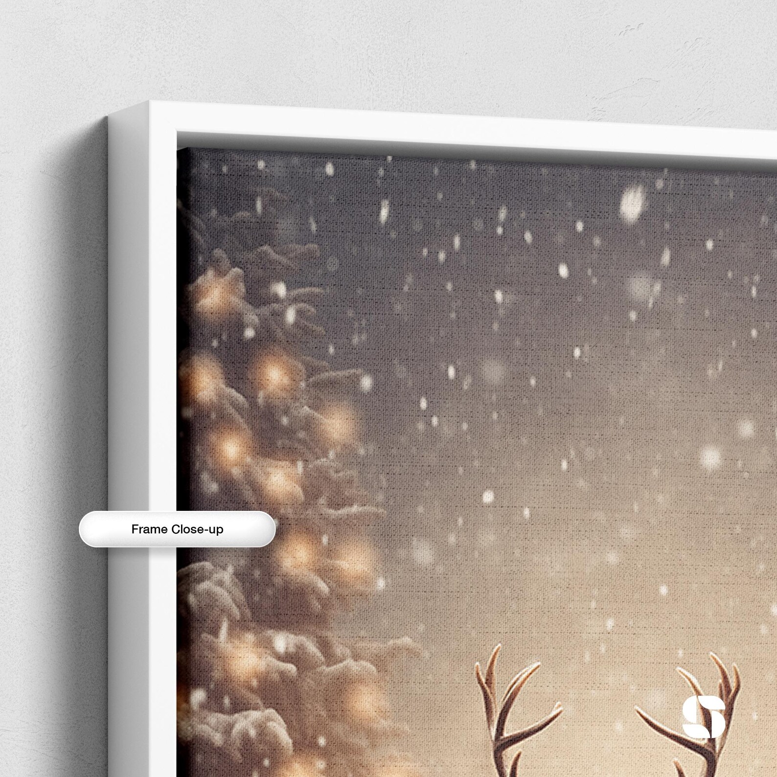 Christmas Reindeer Poster, Vintage Christmas Art Print, Santa's Deer ...