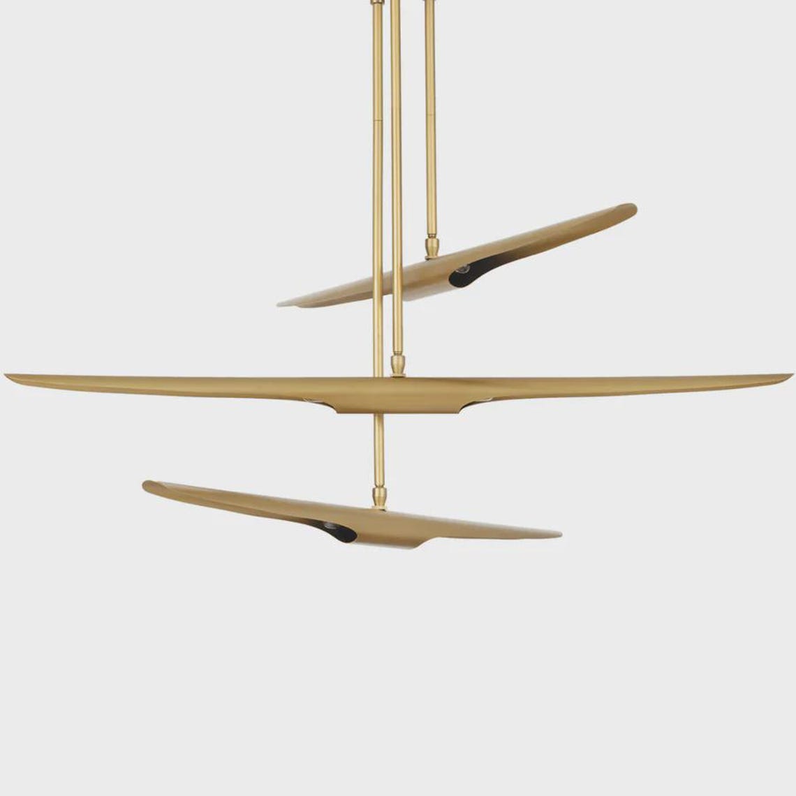 Mid Century Stilnovo Cone 3 Arm Light Shades Brass Sputnik Chandelier ...