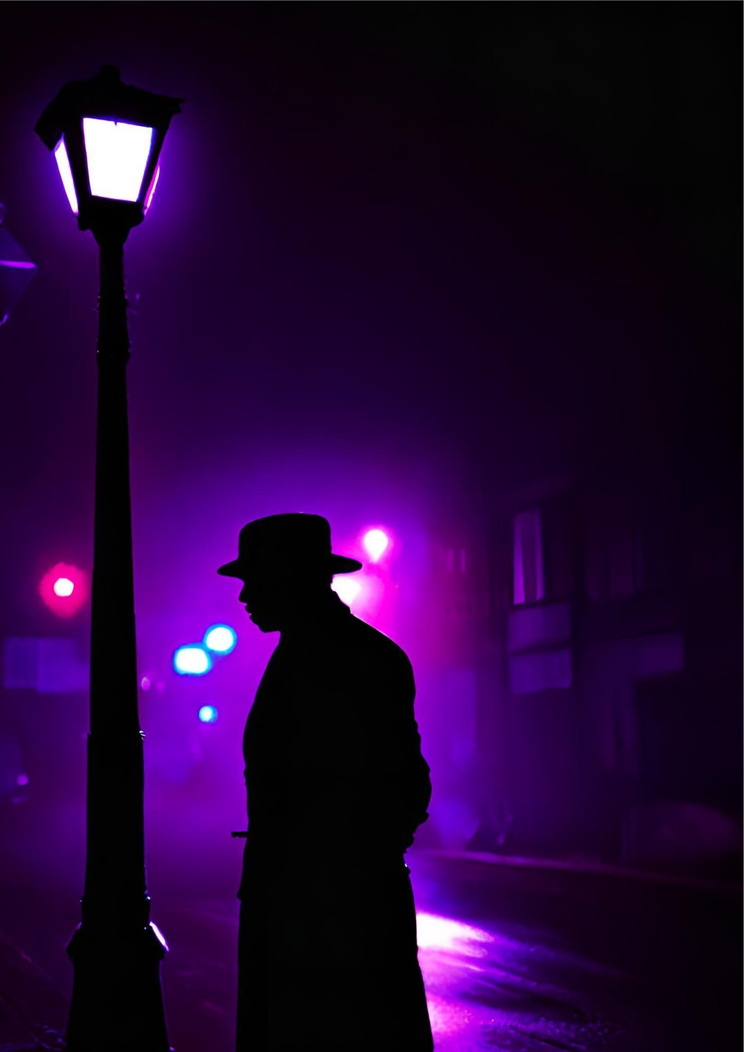 Neon Street Lights Portrait Poster - Etsy