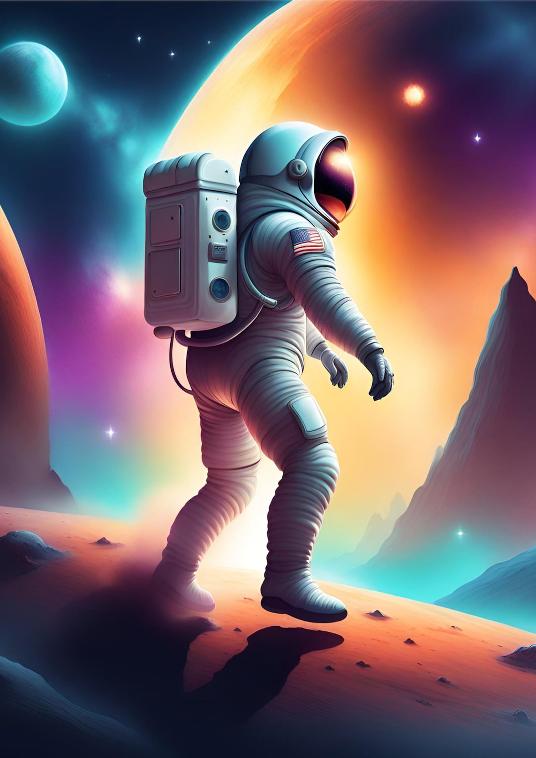 Astronauts New Planet Portrait Poster - Etsy