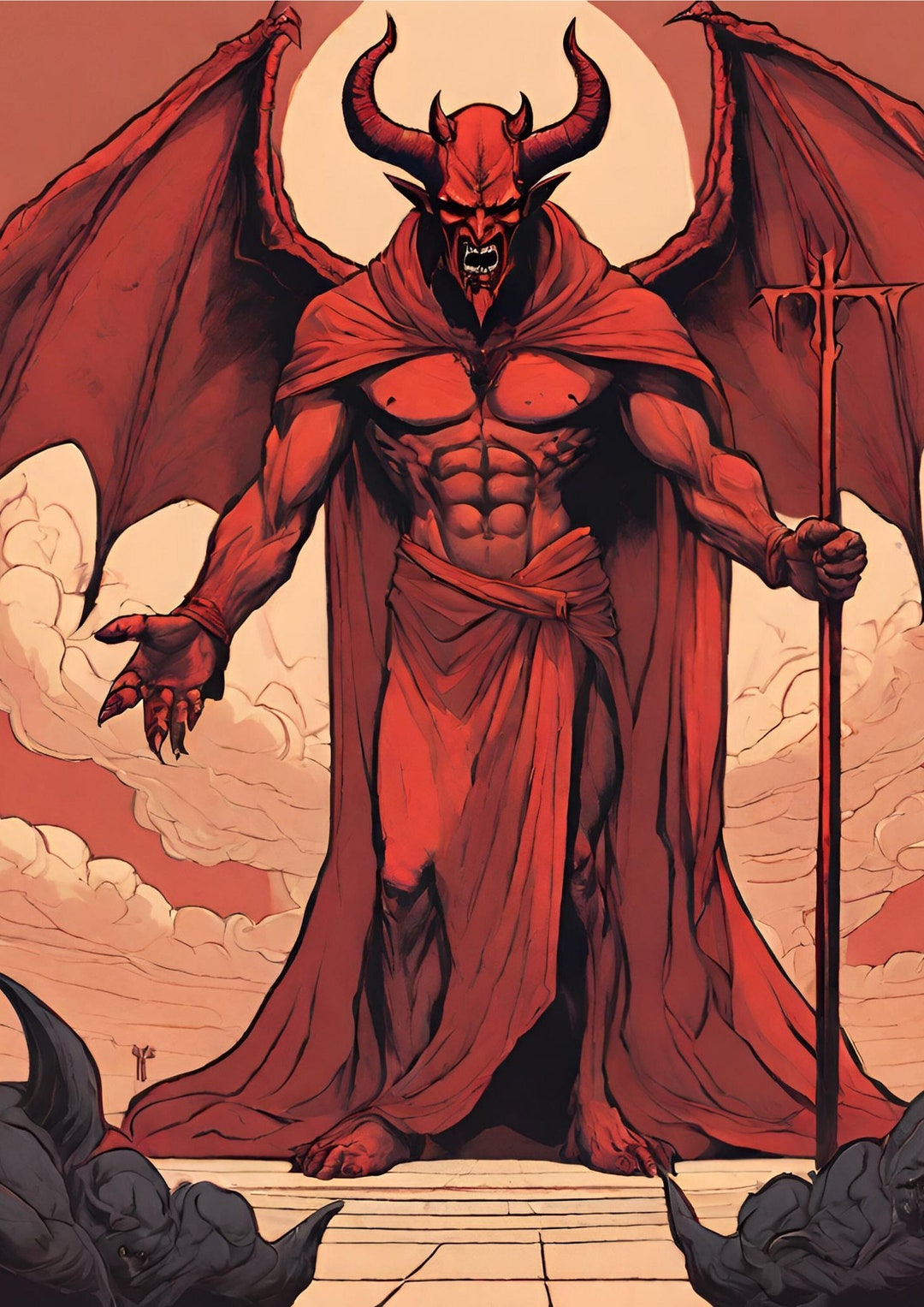 Red Devil Portrait Poster - Etsy