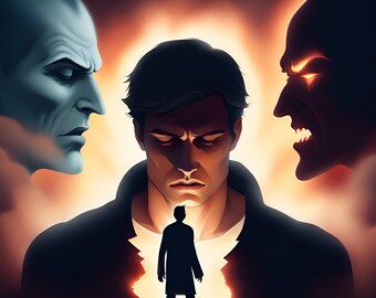 GOOD VERSUS EVIL Glossy Poster Picture Photo Arch Angel Devil Vs God ...