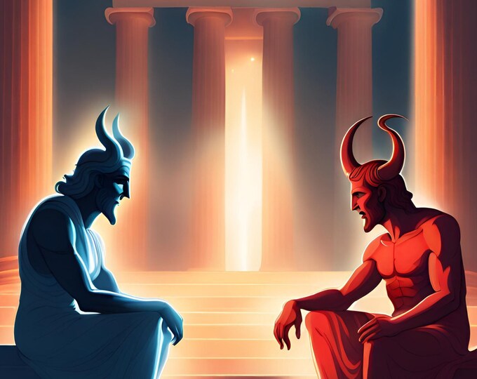 GOOD VERSUS EVIL Glossy Poster Picture Photo Jesus Christ Devil Satan ...