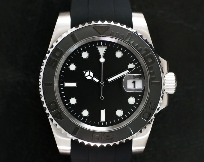 Tecson Watch Co. Yacht Master Black - Homage Series Seiko NH35 Mod - Etsy
