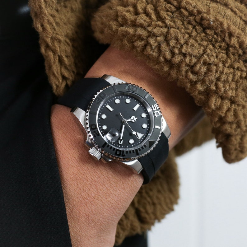 Tecson Watch Co. Yacht Master Black Homage Series Seiko NH35 Mod - Etsy