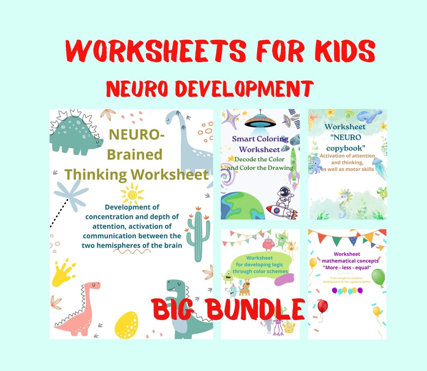 BIG BUNDLE Kid's Neuro Development Worksheets Fine Motor Worksheets ...