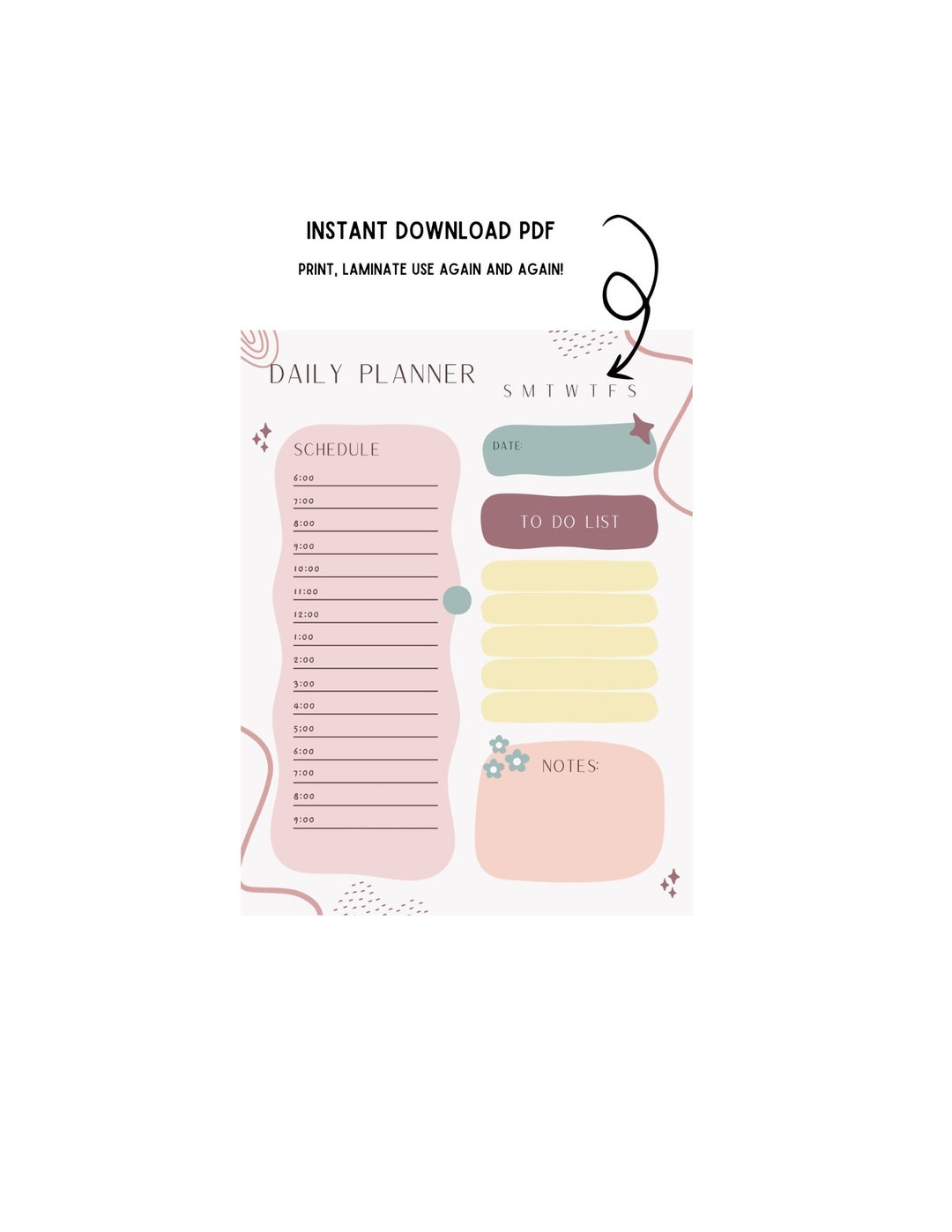 Printable Daily Schedule, ADHD Planner, Daily Task Sheet, Daily To-do ...