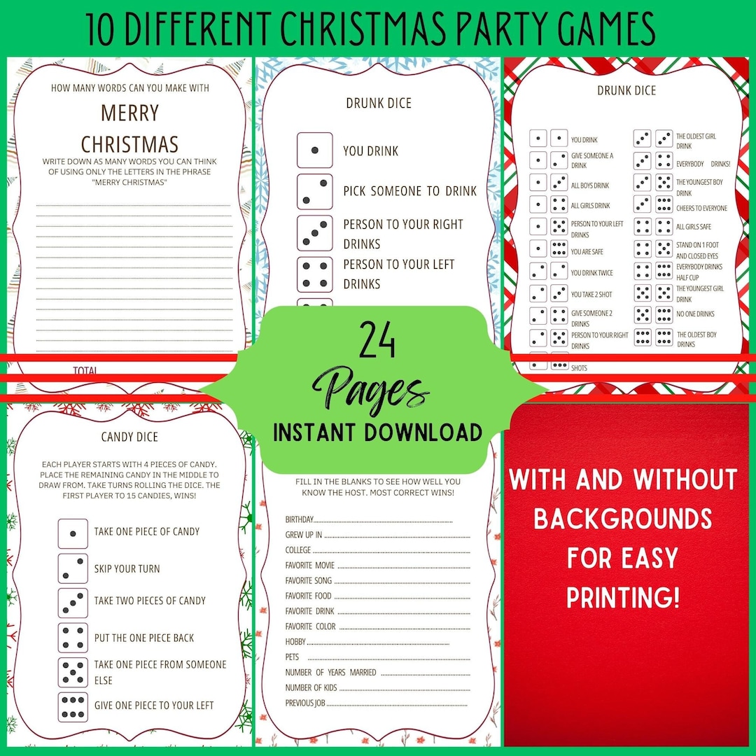Christmas/holiday Game Bundle, Party Game Pack, Printable PDF Party ...