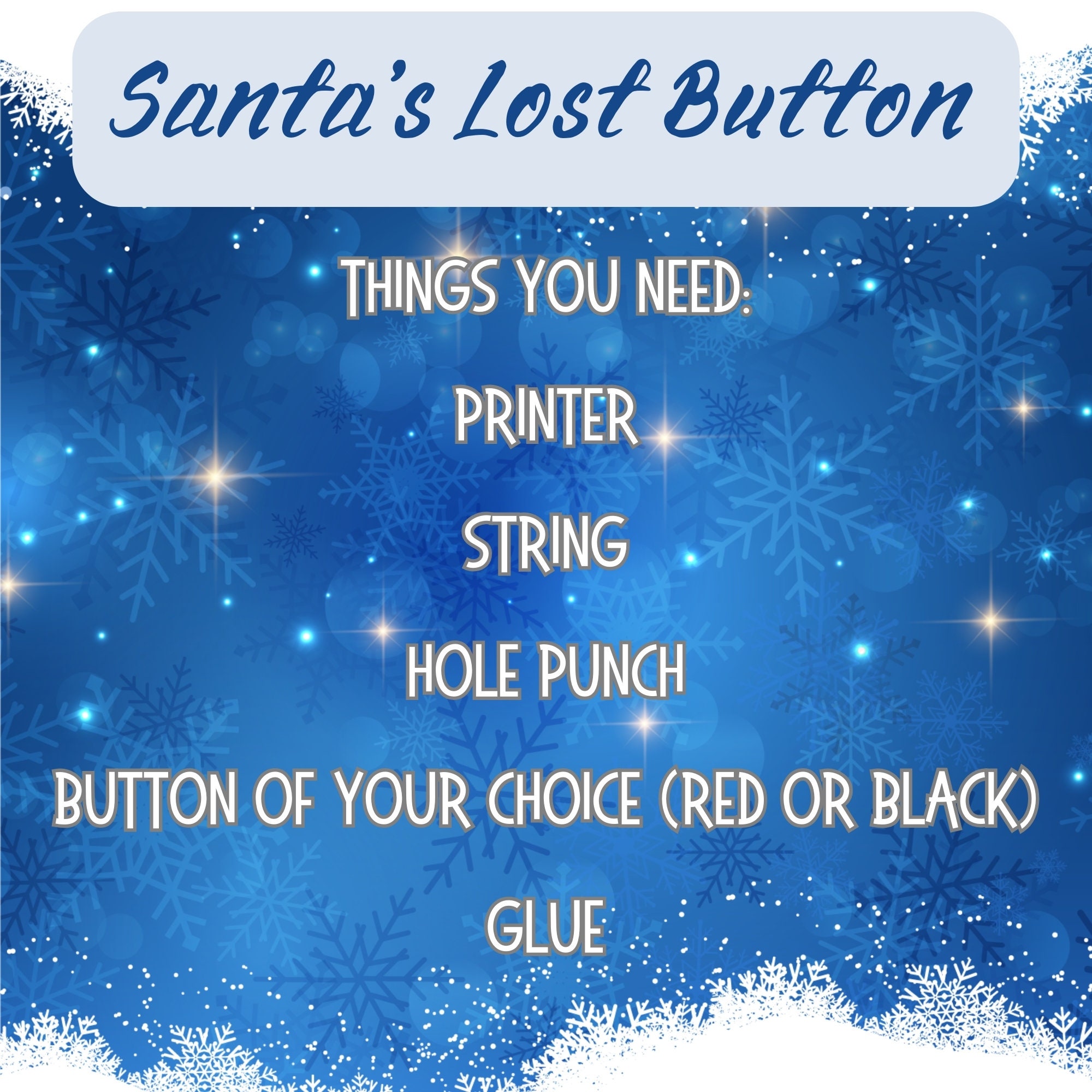 Santa's Lost Button Printable, Download Pdf, Christmas Activity for ...