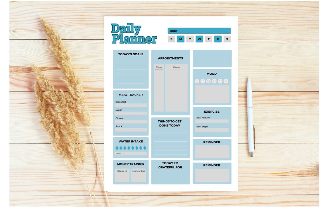 Printable Daily Schedule, ADHD Planner, Daily Task Sheet, Daily To-do ...