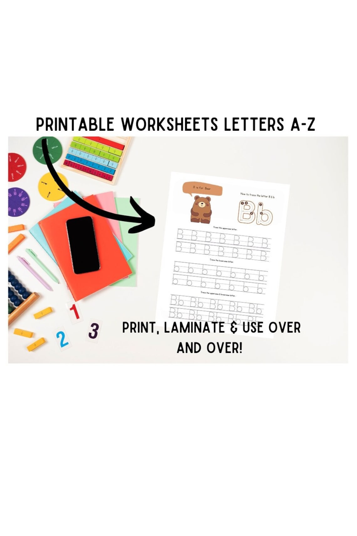 Printable Workbook Tracing Letters Kindergarten Practice - Etsy