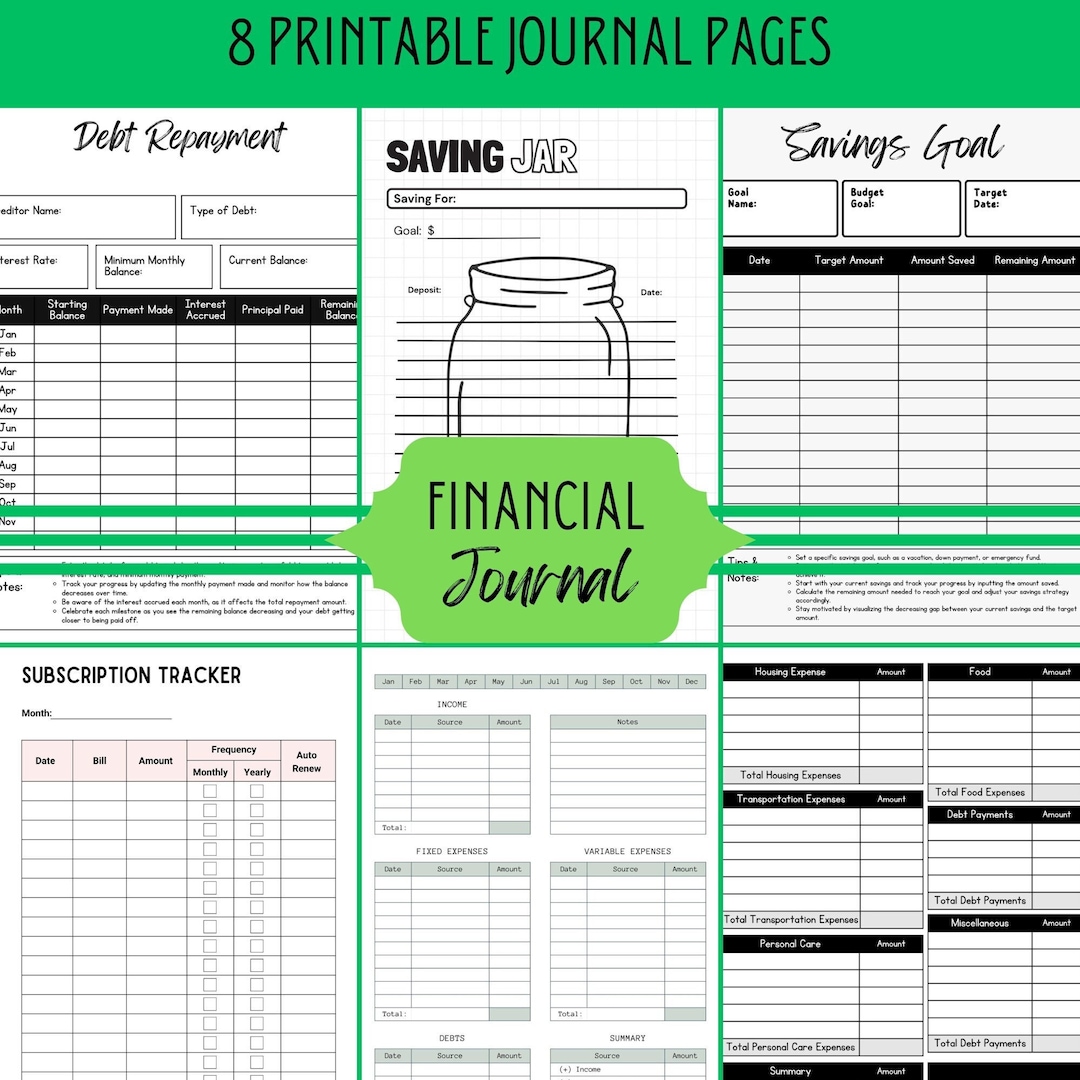 Printable Planner, Financial Management, Budget Planner, Savings ...