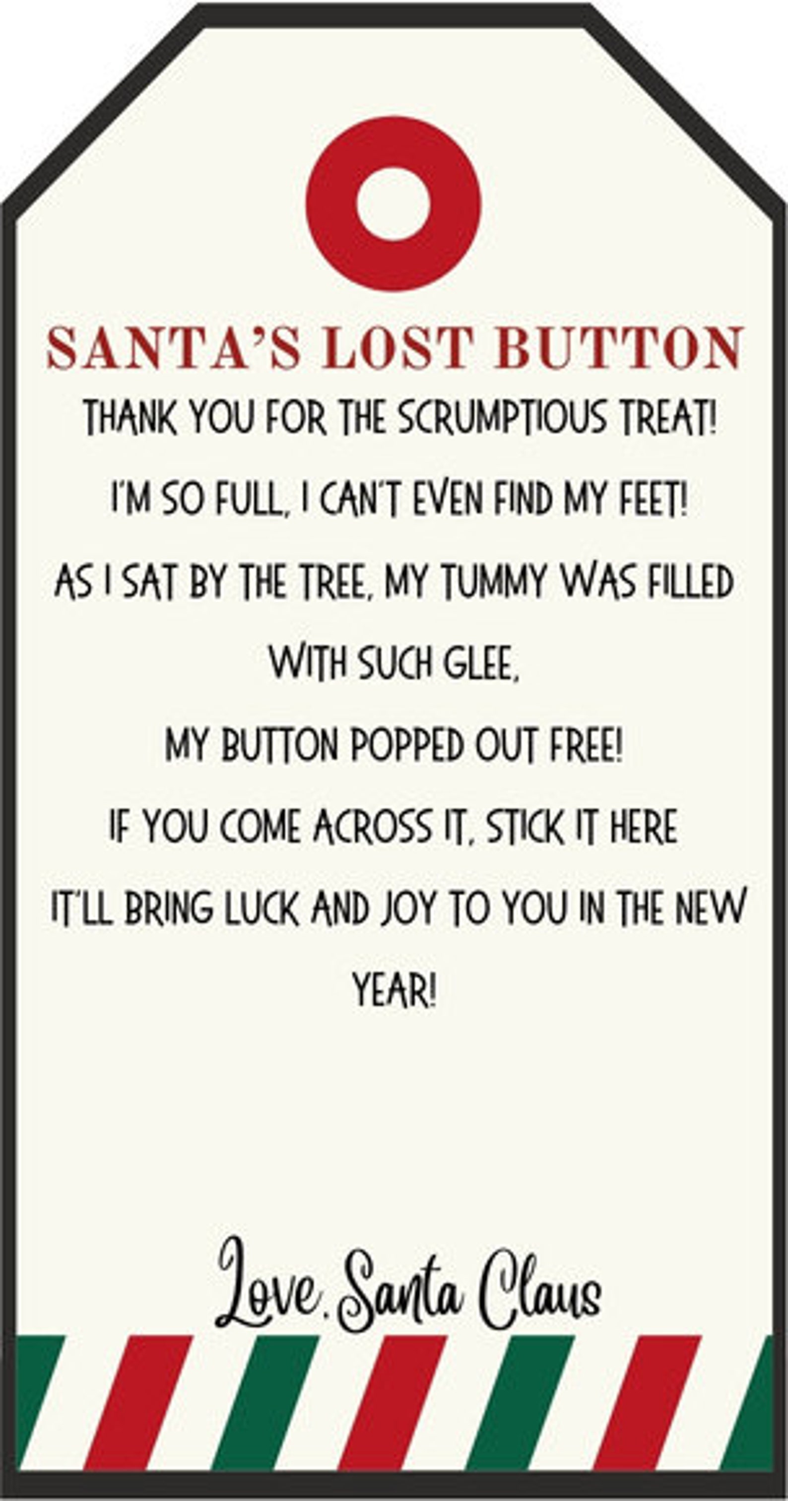 Santa's Lost Button Printable, Download Pdf, Christmas Activity for ...