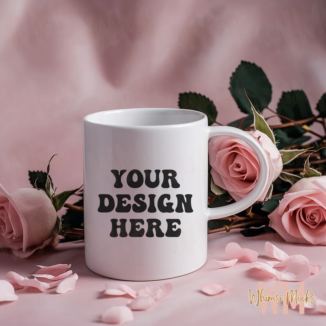 11oz White Mug Valentines Mockup, Lifestyle Blank Mug Mockups, Coffee ...