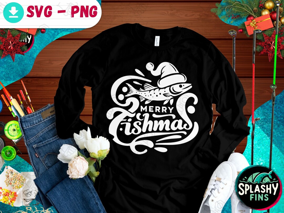 Christmas Fishing Svg Merry Fishmas Svg Fishing Svg Fishing - Etsy