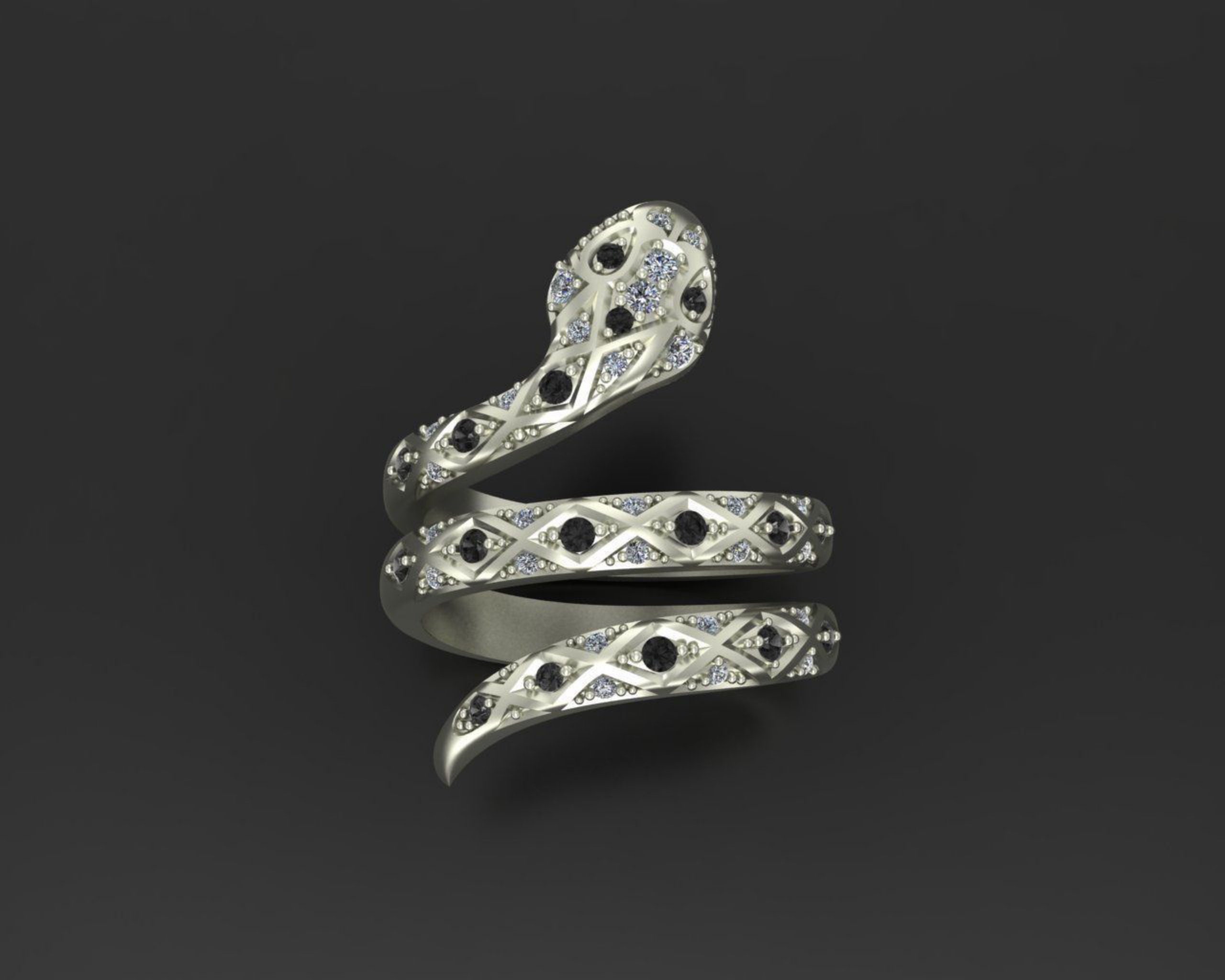 Black Onyx Snake Ring, 925 Sterling Silver Dainty Serpent Ring, Snake ...