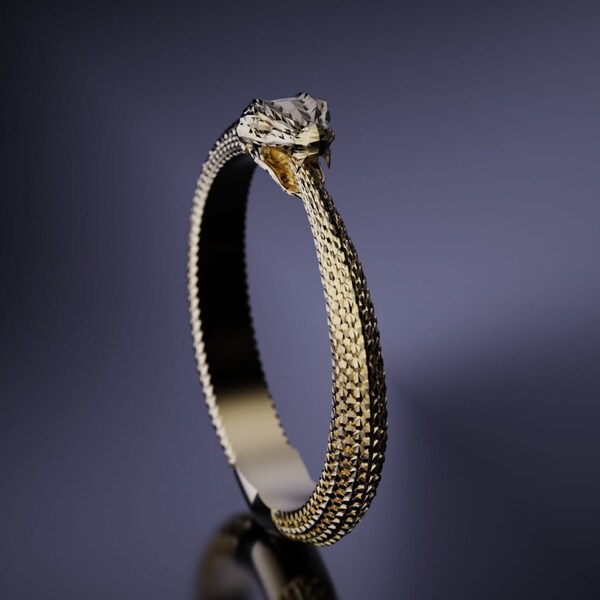 14k Gold Dragon Ring, Serpent Ring, Mythology Ring Animal Jewelry ...