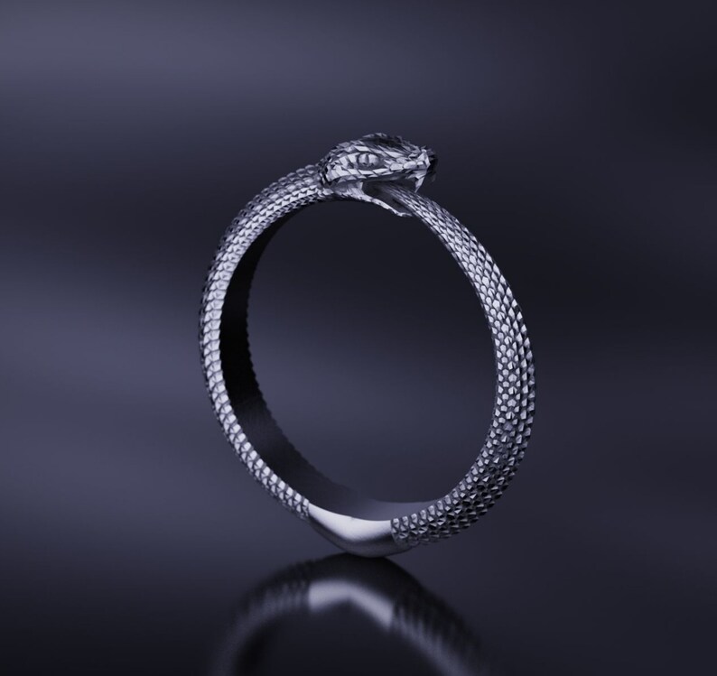 14k Solid Gold Ouroboros Snake Ring, Delicate Ouroboros Jewellery, Dainty Gold Snake Ring, Gift ...