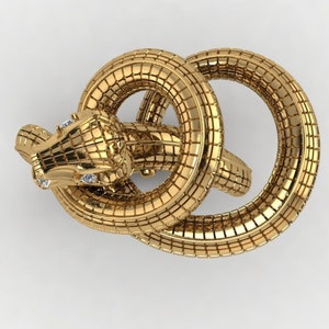 925 Sterling Silver Ouroboros Diamond Snake Ring Serpent Snake Ring for ...