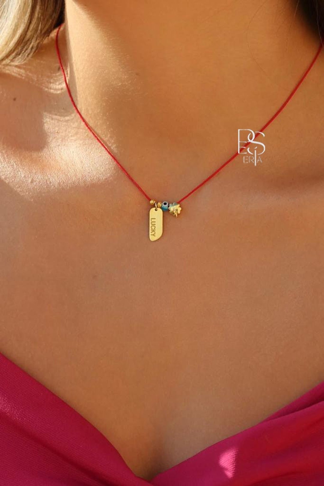 Hope Necklace, Red String Necklace, Protection Jewelry, Red String ...