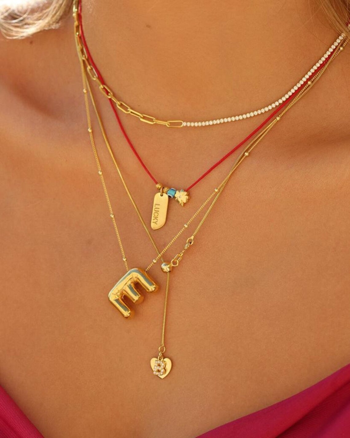 Hope Necklace, Red String Necklace, Protection Jewelry, Red String ...