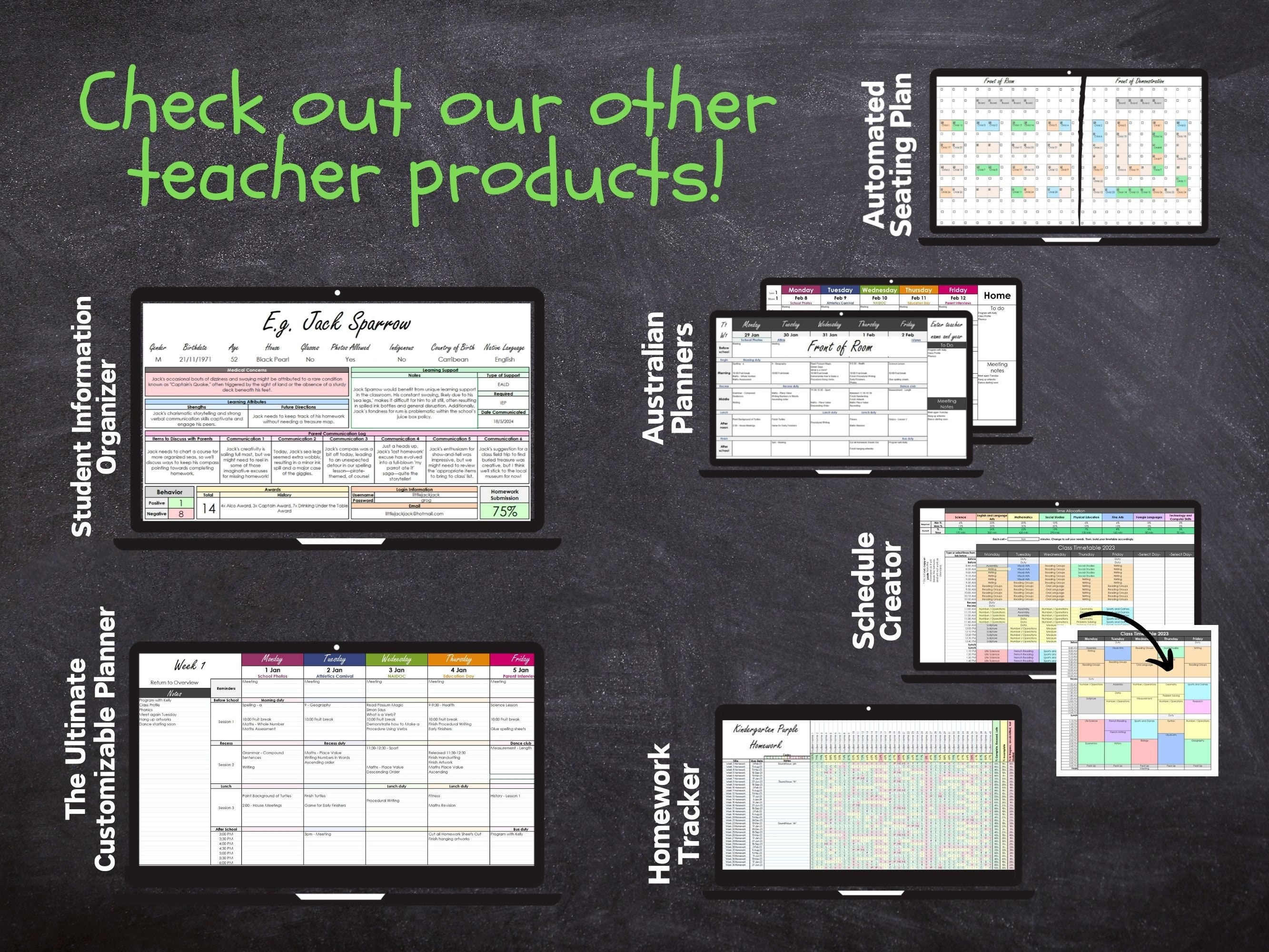 Teacher Homework and Assignment Tracker Spreadsheet Customizable ...