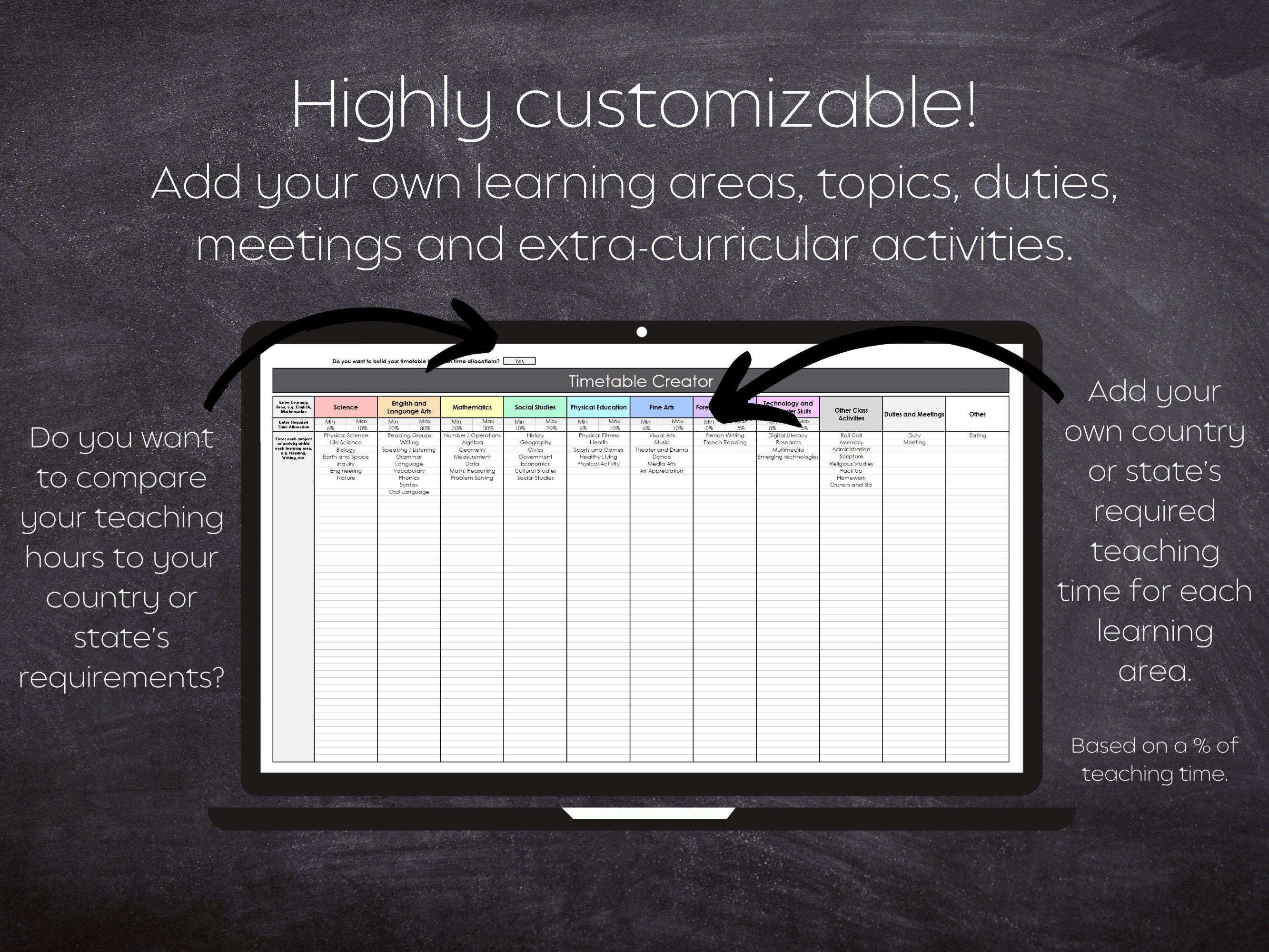 Teacher Schedule Timetable Creator Generator Weekly Plan Digital ...