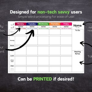Australian Teacher Digital Weekly Planner Microsoft Word Printable ...