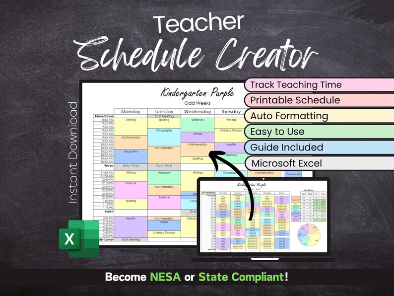 Teacher Schedule Creator | Timetable Calculator | | Digital & Printable ...