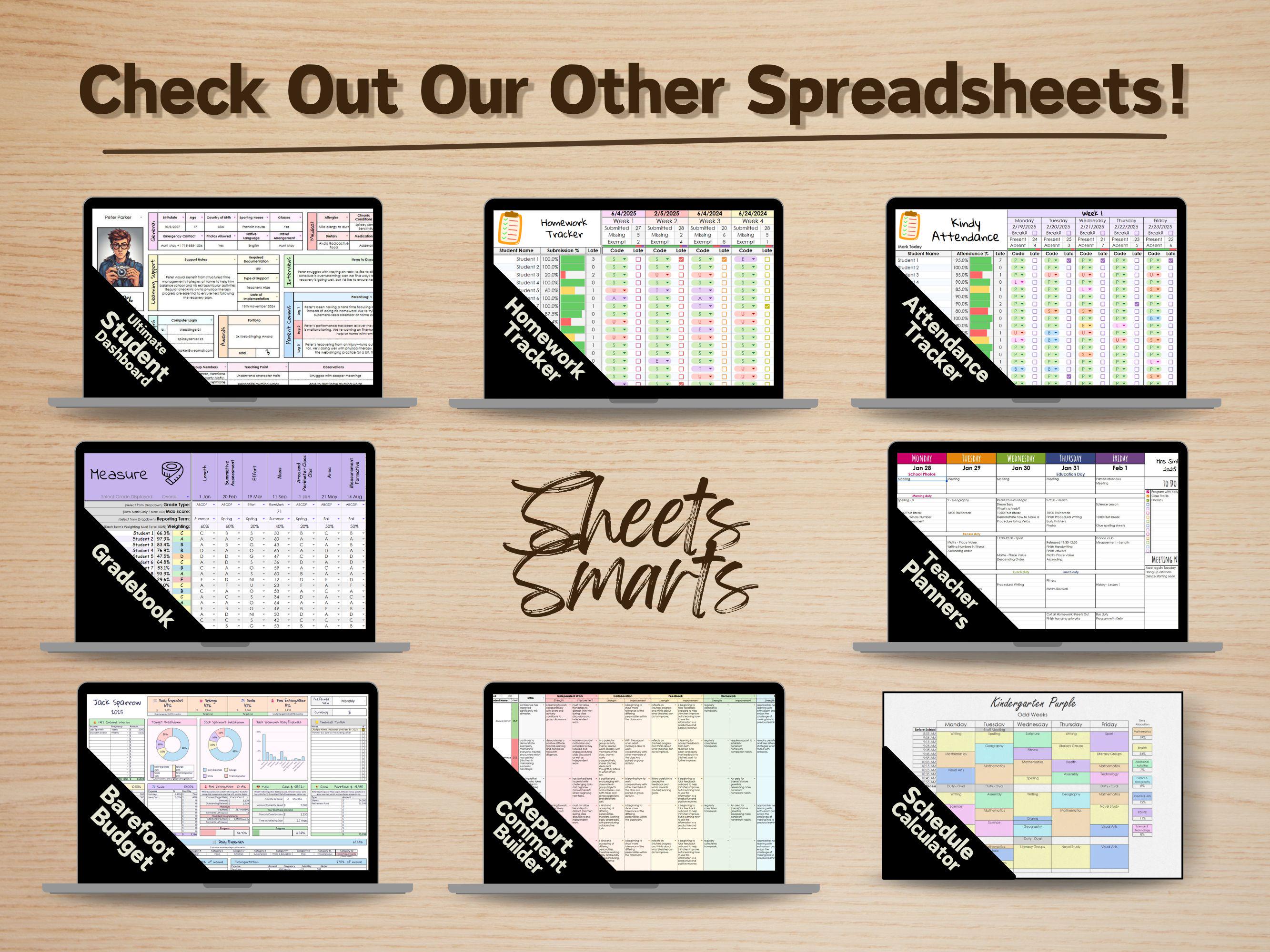 Teacher Attendance Tracker Digital Spreadsheet - Customizable Google ...