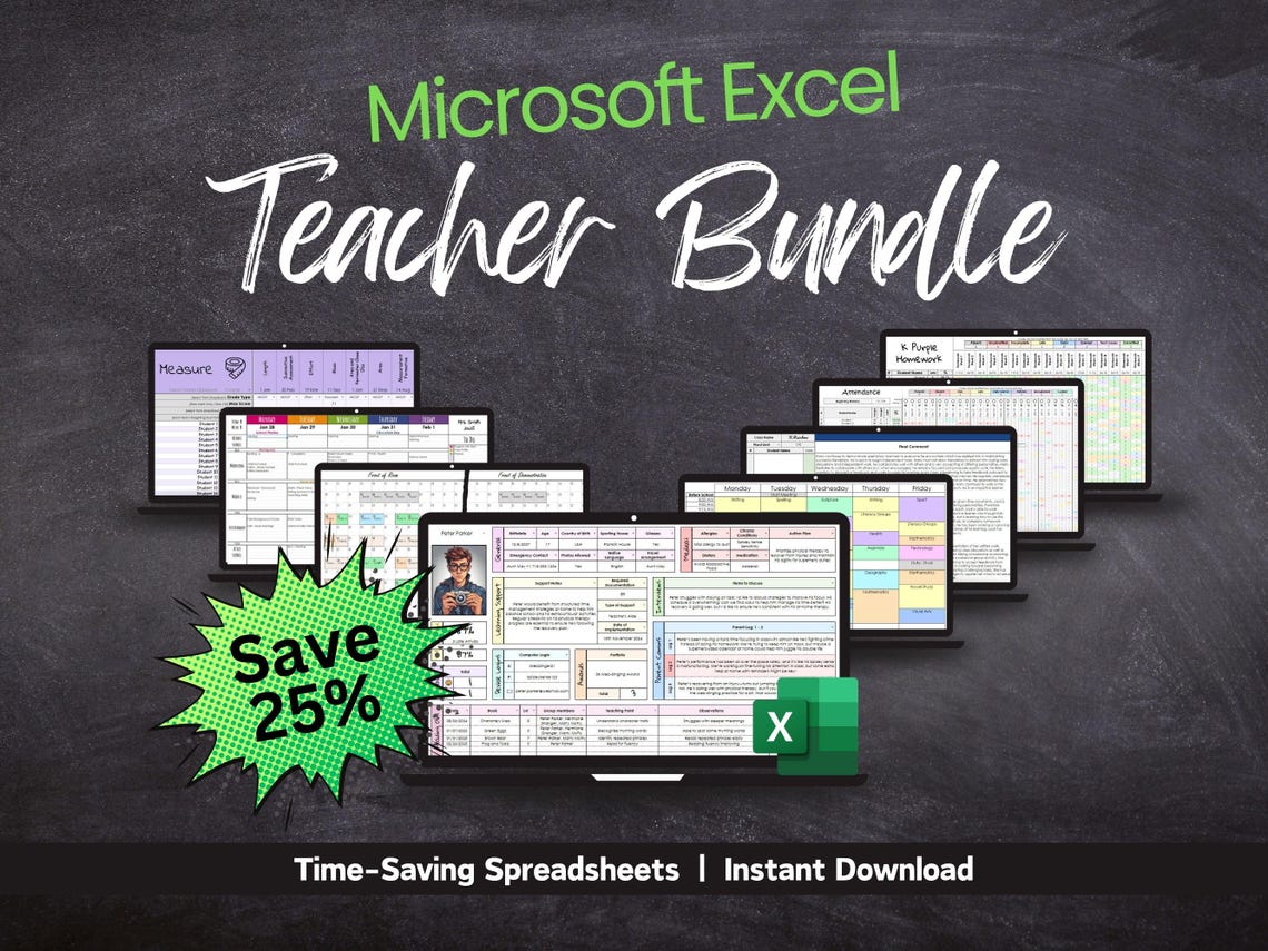Microsoft Excel Back to School Bundle - Teacher Organization 2025 - Etsy