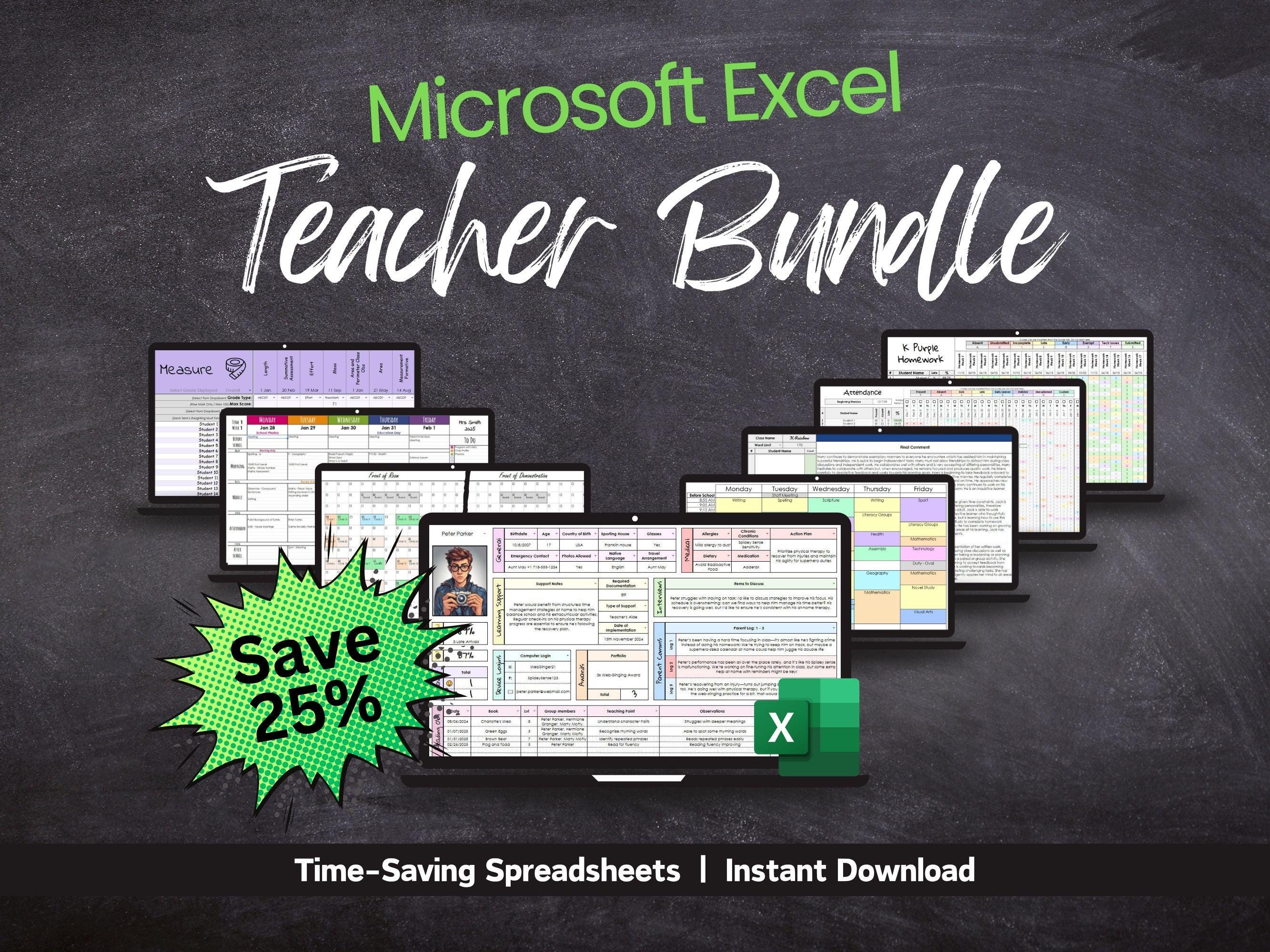 Microsoft Excel Back to School Bundle - Teacher Organization 2025 - Etsy