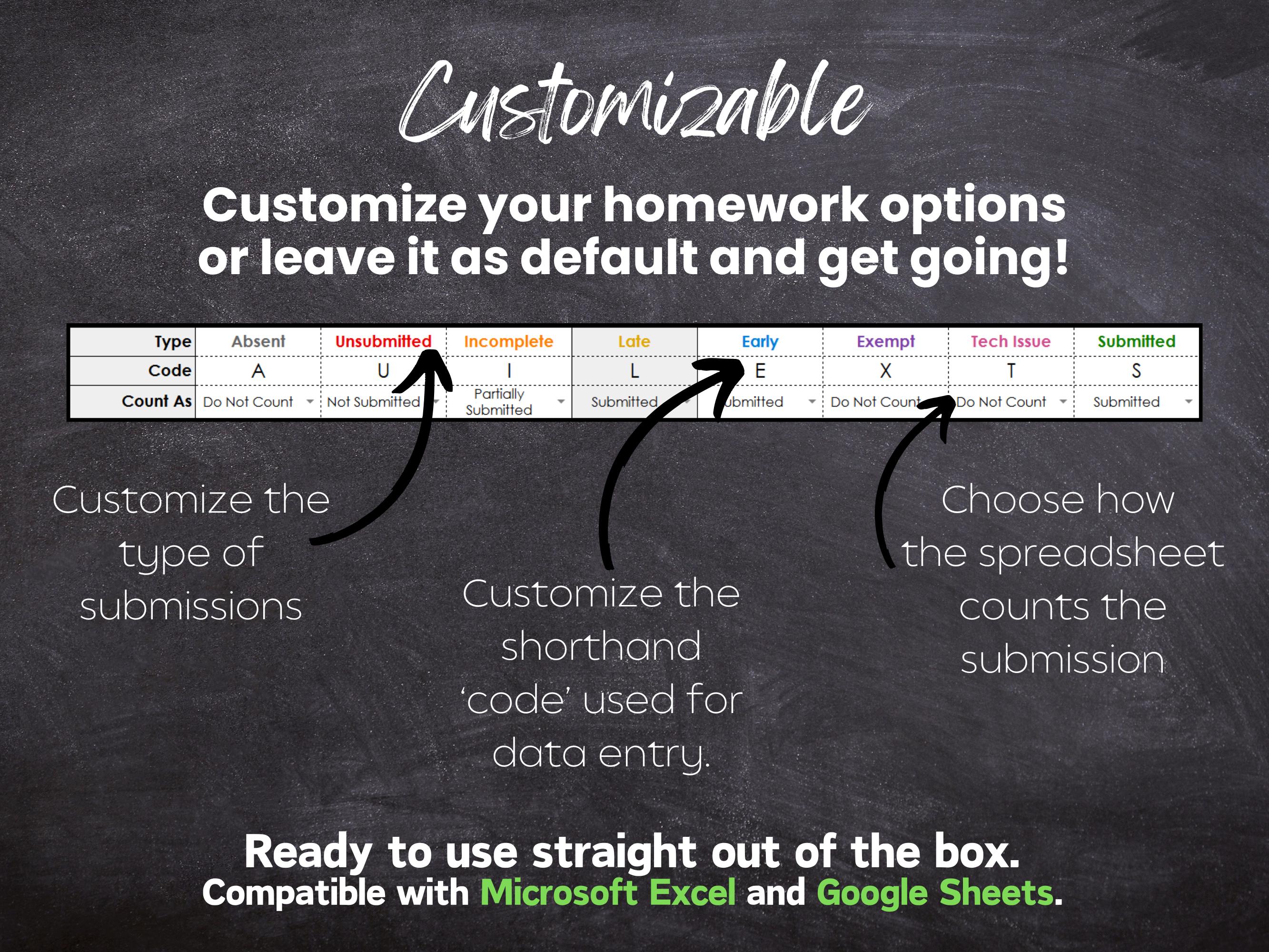 Teacher Homework and Assignment Tracker Digital Spreadsheet Editable ...