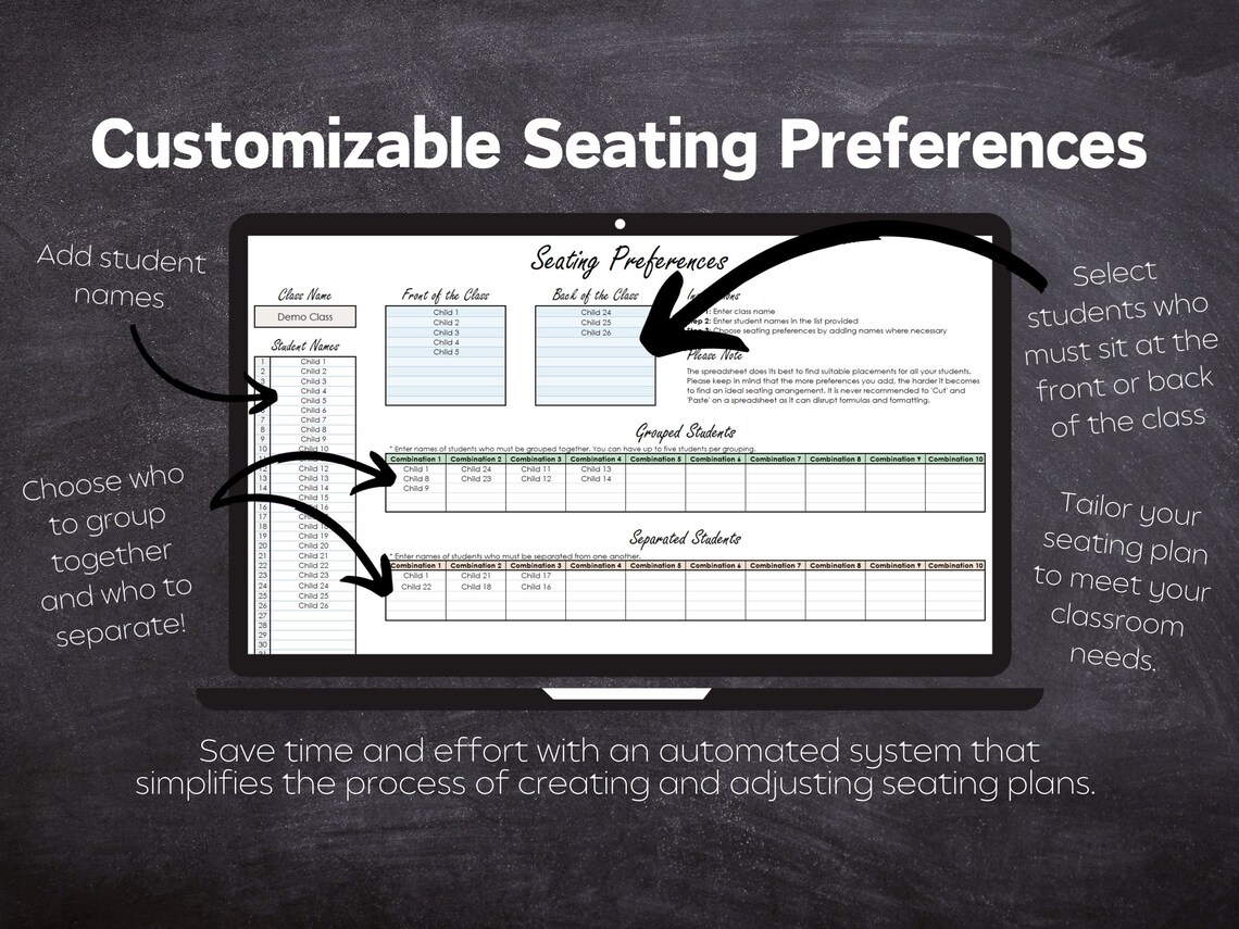 Automated Classroom Seating Plan Tool - Customizable Seating Chart ...