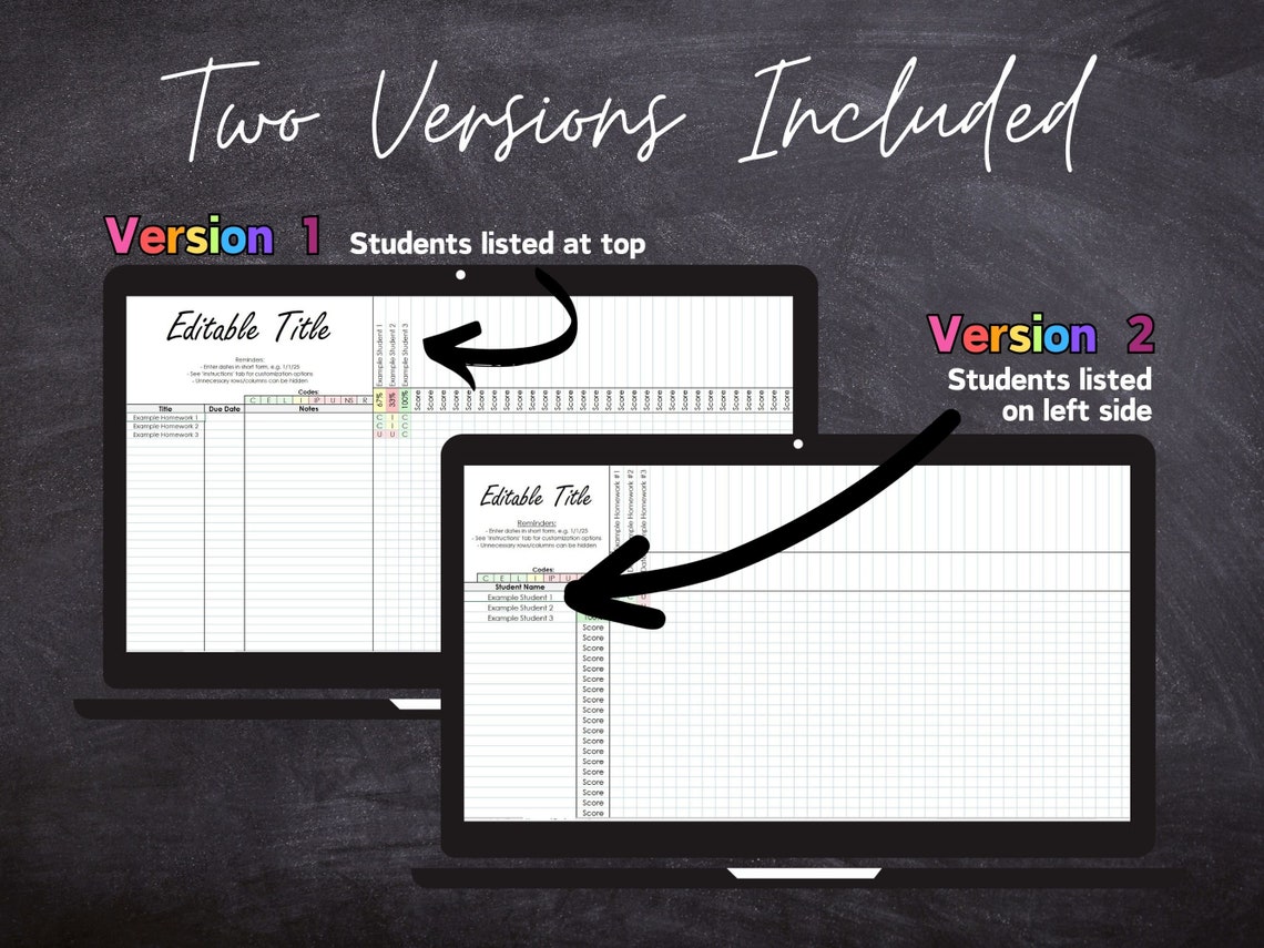 Teacher Homework and Assignment Tracker Spreadsheet Customizable ...