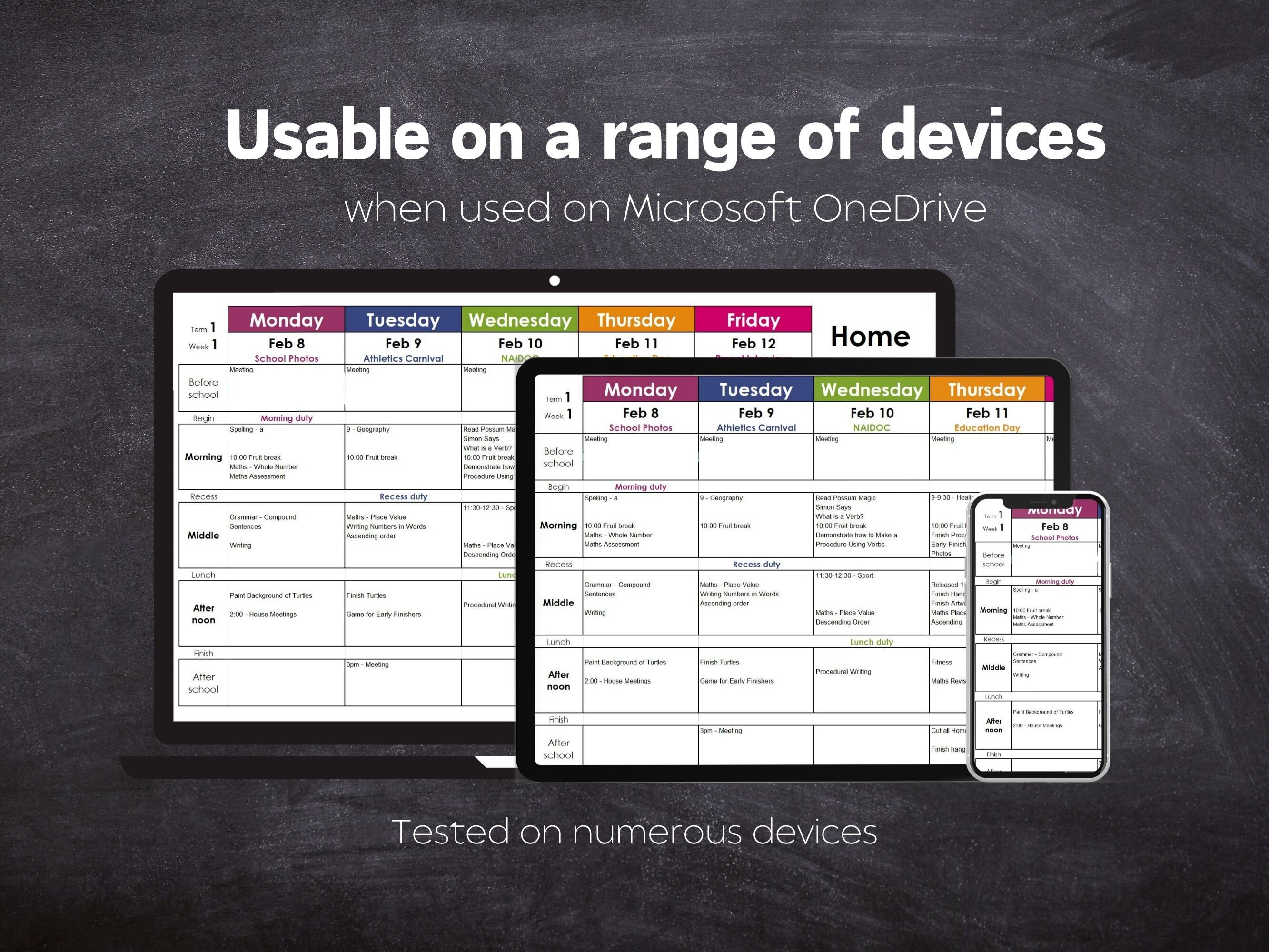 Australian Teacher Digital Weekly Planner Microsoft Word Printable ...