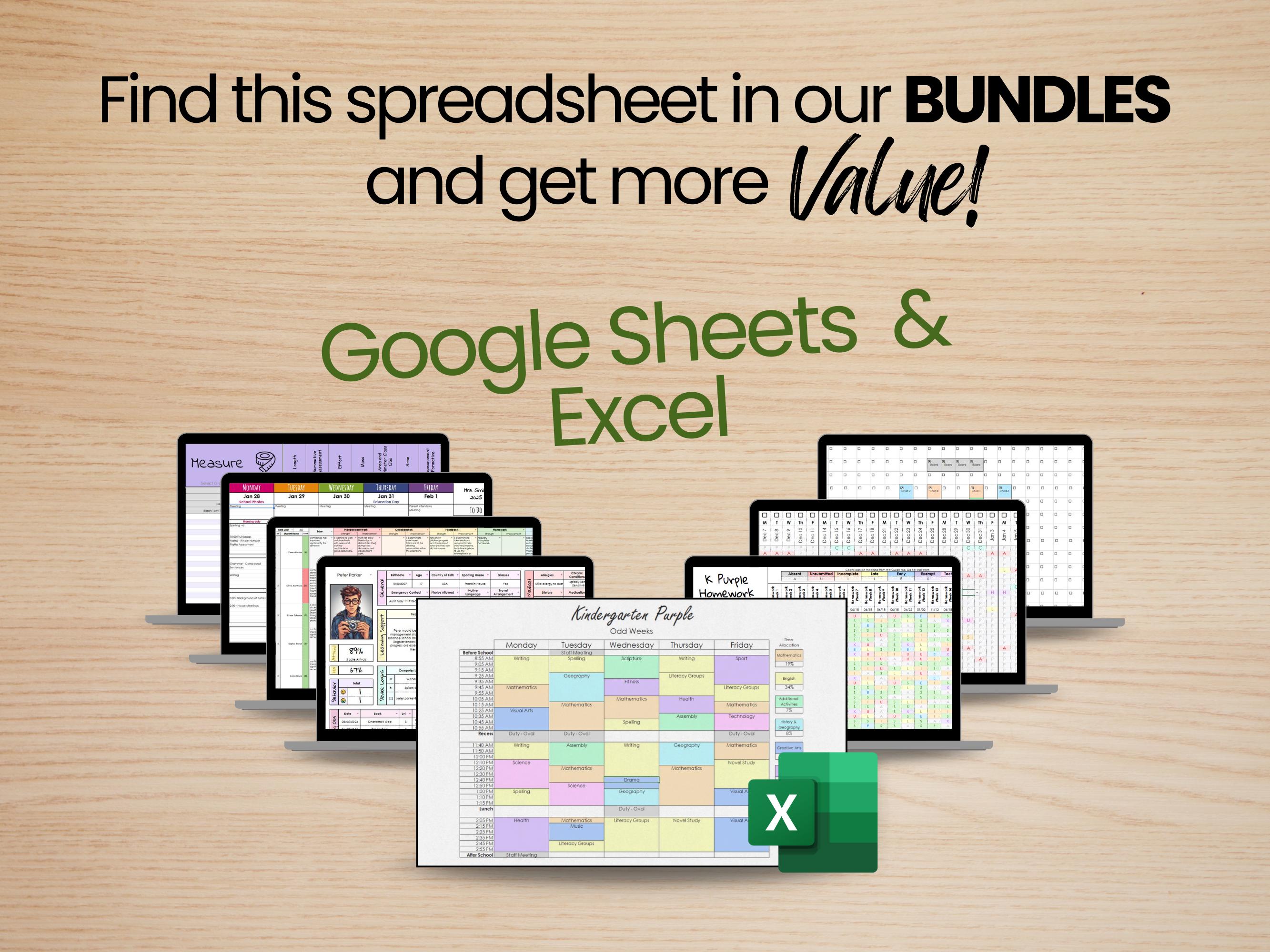 Australian Teacher Digital Weekly Planner - Automatic Dates - Microsoft ...