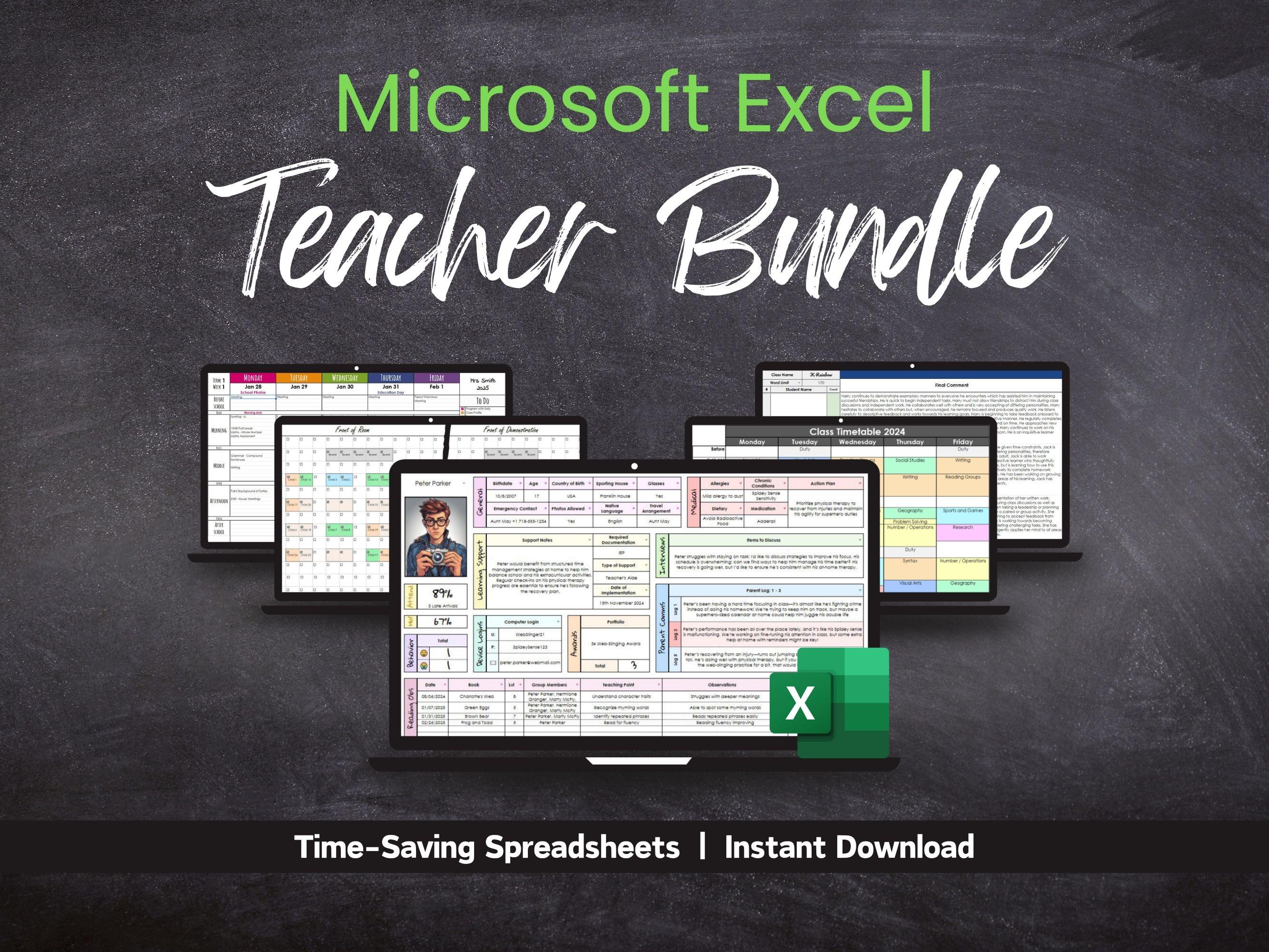 Microsoft Excel Back to School Bundle - Teacher Organization 2025 - Etsy