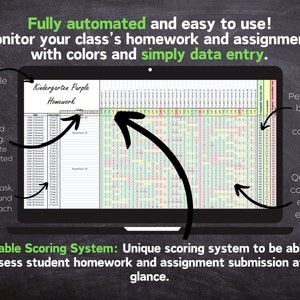 Teacher Homework and Assignment Tracker Spreadsheet Customizable ...