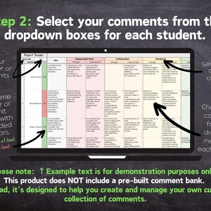 Teacher Report Comment Builder / Blank Editable Template for Google ...