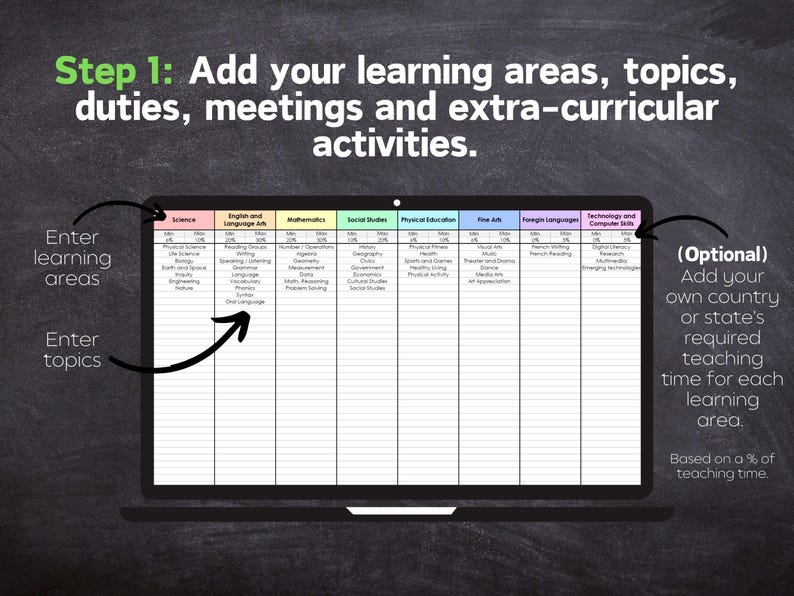 Teacher Schedule Timetable Creator Generator - Weekly Plan - Digital ...