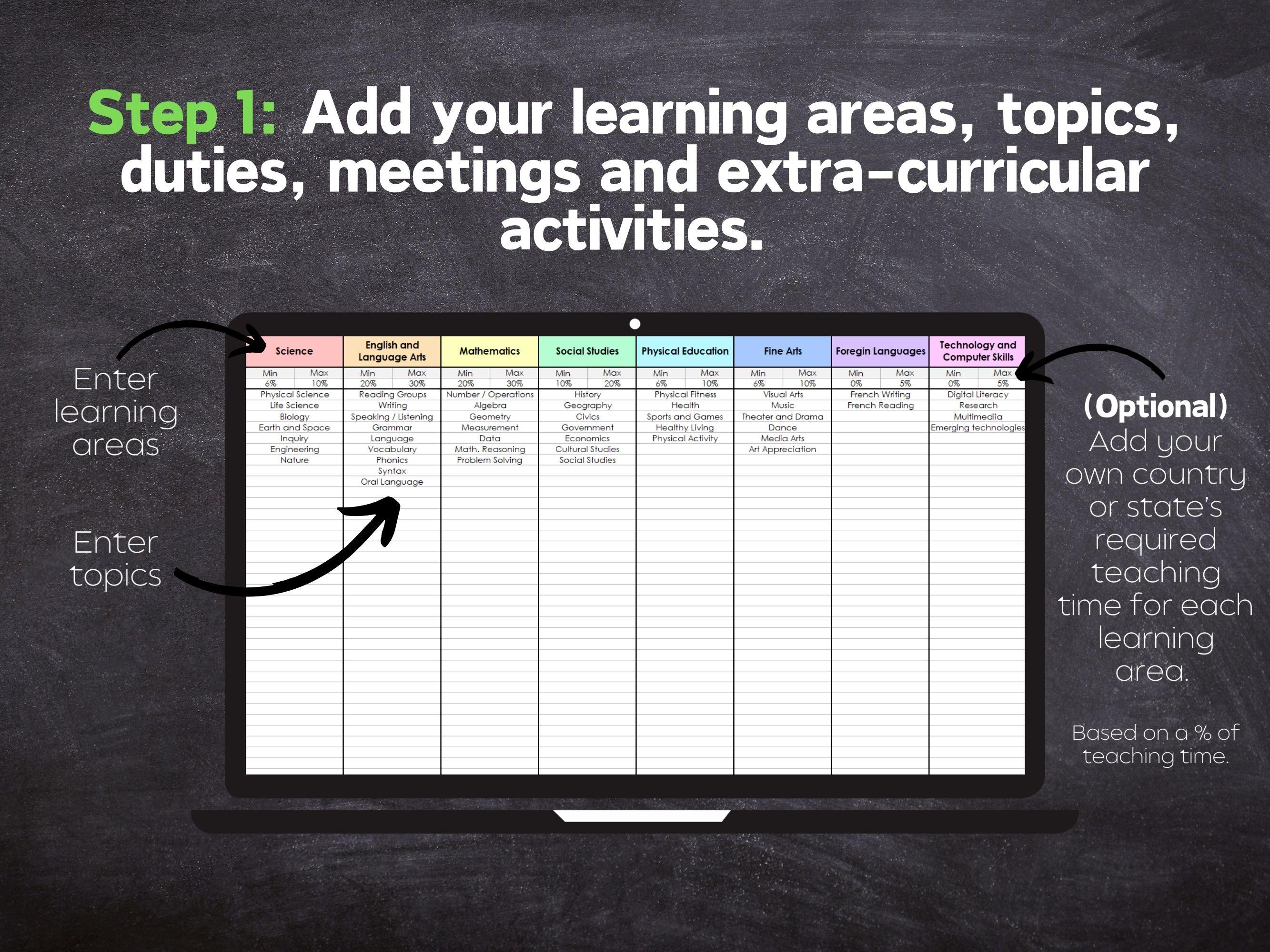 Teacher Schedule Creator | Timetable Calculator | | Digital & Printable ...