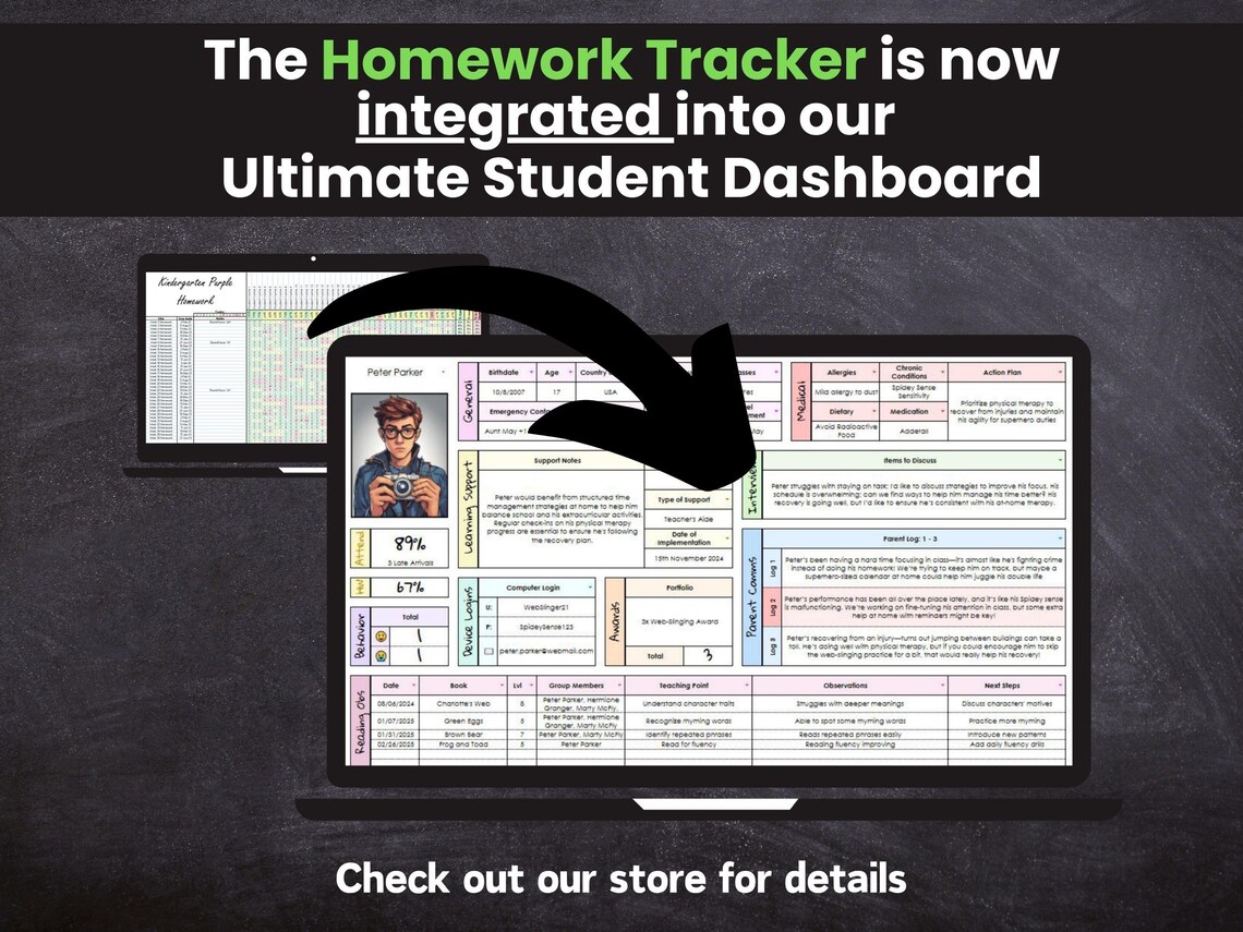 Teacher Homework and Assignment Tracker Spreadsheet Customizable ...
